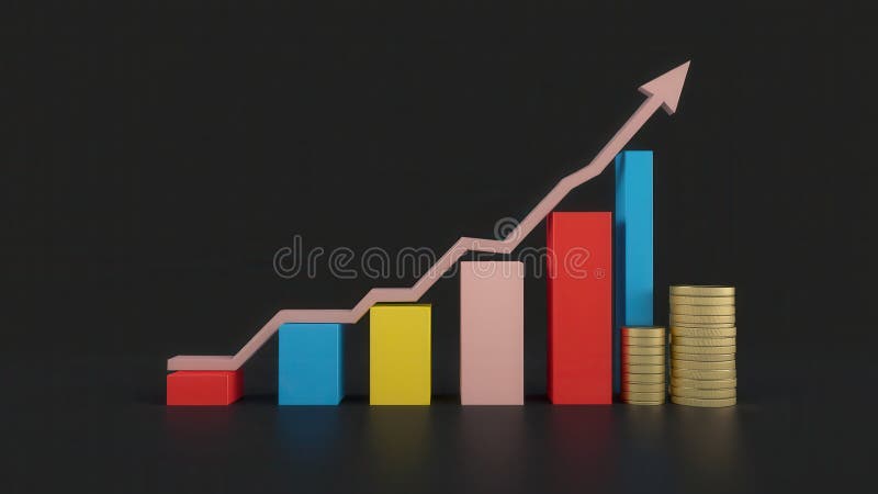 Rising Graph Showing the Growth of Finances. Stock Photo - Image of ...