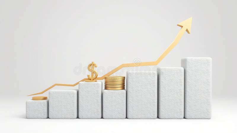 Rising Graph Showing the Growth of Finances. Stock Image - Image of ...