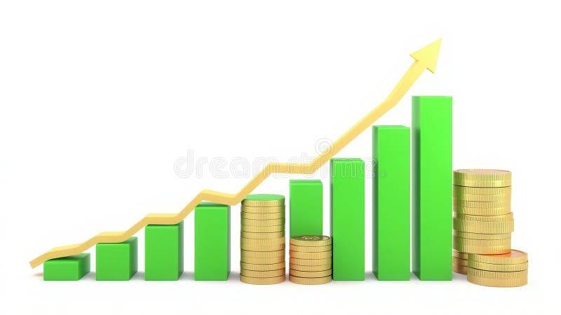 Rising Graph Showing the Growth of Finances. Stock Image - Image of ...