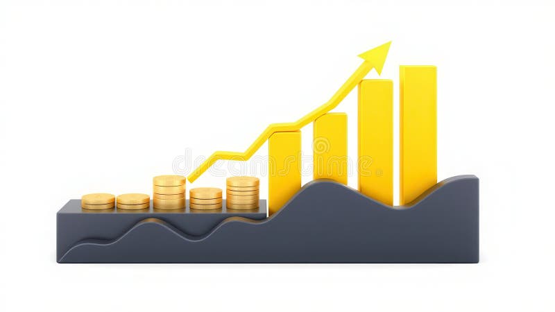 Rising Graph Showing the Growth of Finances. Stock Photo - Image of ...