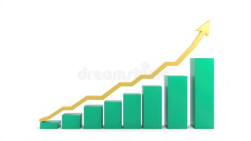 Rising Graph Showing the Growth of Finances. Stock Illustration ...