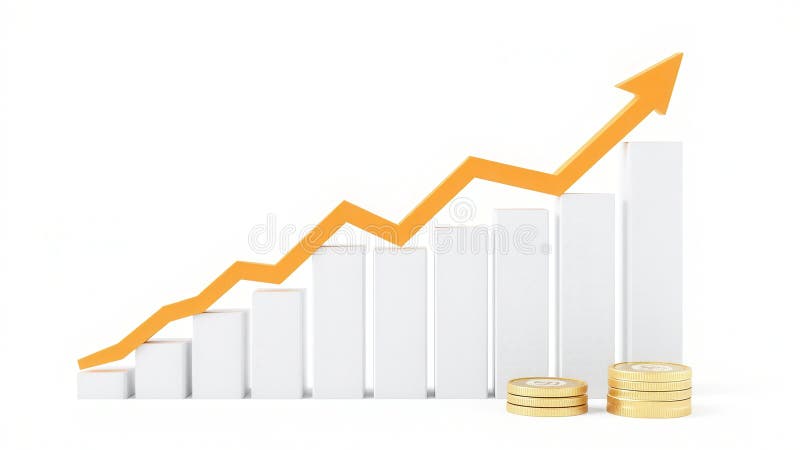 Rising Graph Showing the Growth of Finances. Stock Illustration ...