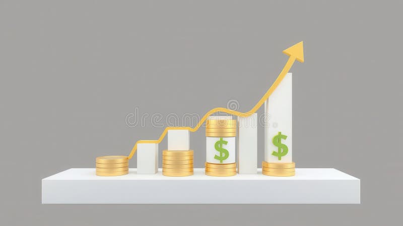 Rising Graph Showing the Growth of Finances. Stock Image - Image of ...