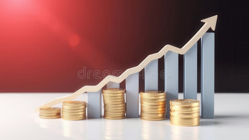 Rising Graph Showing the Growth of Finances. Stock Image - Image of ...