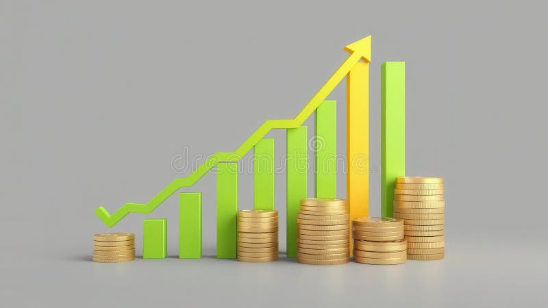 Rising Graph Showing the Growth of Finances. Stock Photo - Image of ...