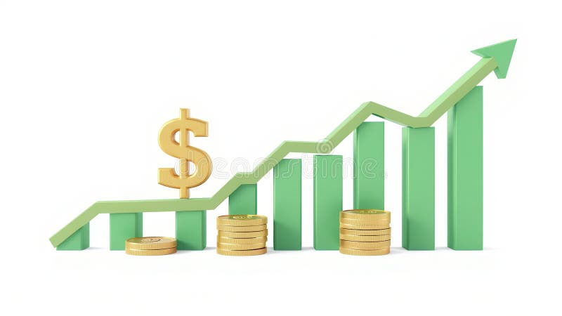 Rising Graph Showing the Growth of Finances. Stock Illustration ...