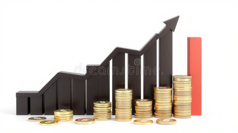 Rising Graph Showing the Growth of Finances. Stock Image - Image of ...