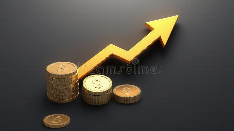 Rising Graph Showing the Growth of Finances. Stock Image - Image of ...