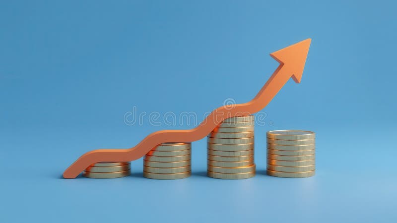 Rising Graph Showing the Growth of Finances. Stock Photo - Image of ...