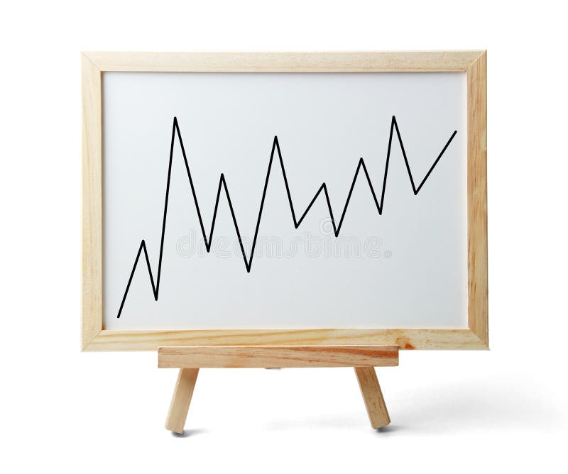 Rising Graph on Whiteboard stock photo. Image of accretion - 48148260