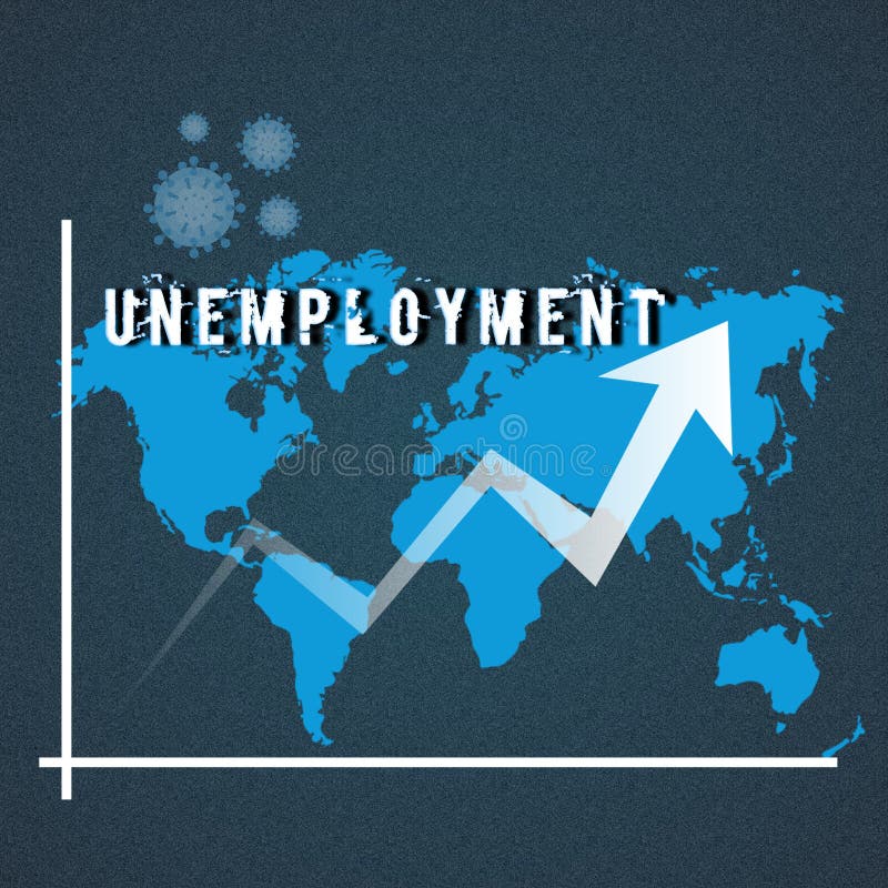 Rising Graph on World Map Showing Increasing Unemployment Due To the ...
