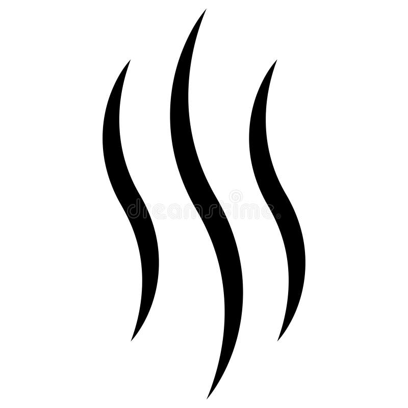 Rising Heat Haze, Three Black Wavy Lines on White Stock Vector ...