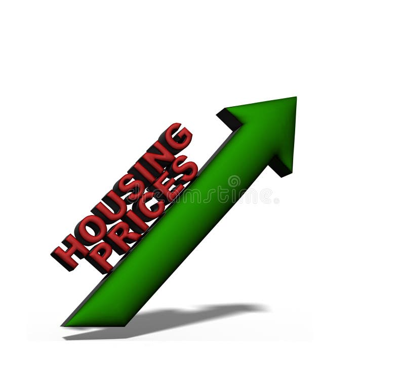 Rising Housing Prices 3D Illustration Stock Illustration - Illustration ...