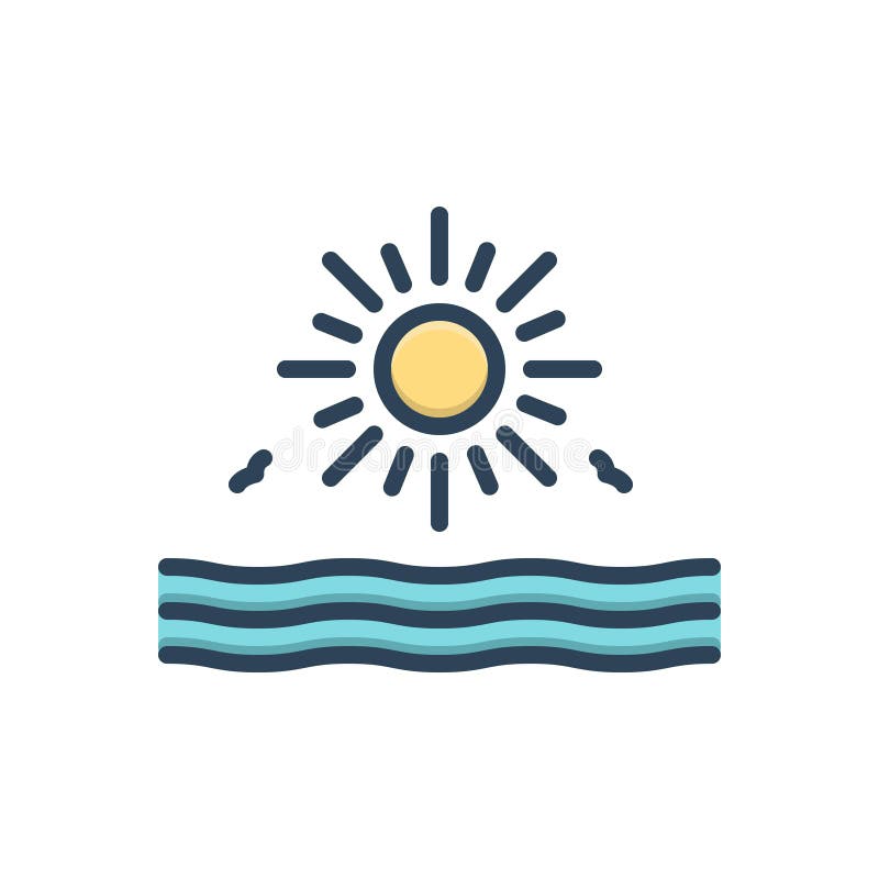 Color Illustration Icon for Rising, Spiraling and Sun Stock ...