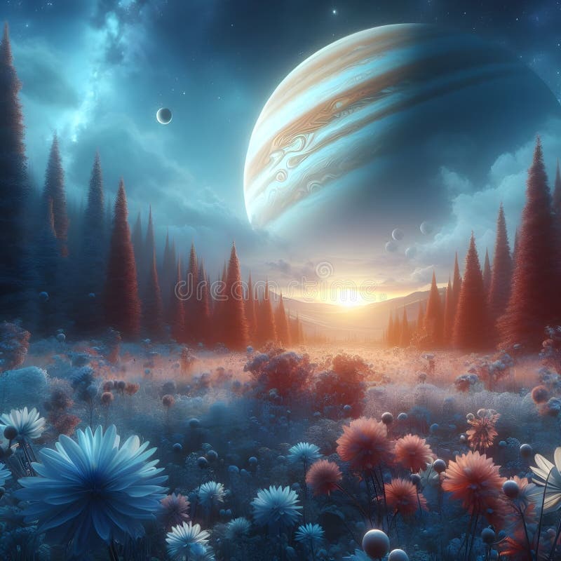 The Rising of Jupiter Visible in the Sky. Stock Image - Image of star ...