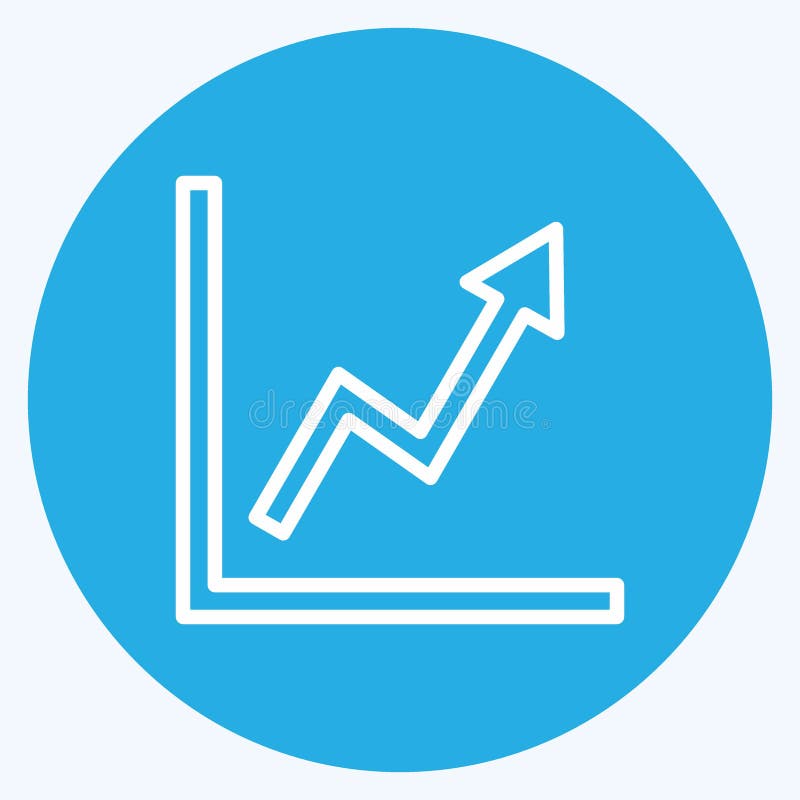 Rising Line Graph Icon in Trendy Blue Eyes Style Isolated on Soft Blue ...