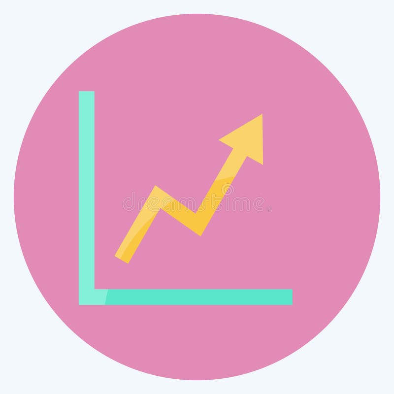 Rising Line Graph Icon in Trendy Flat Style Isolated on Soft Blue ...