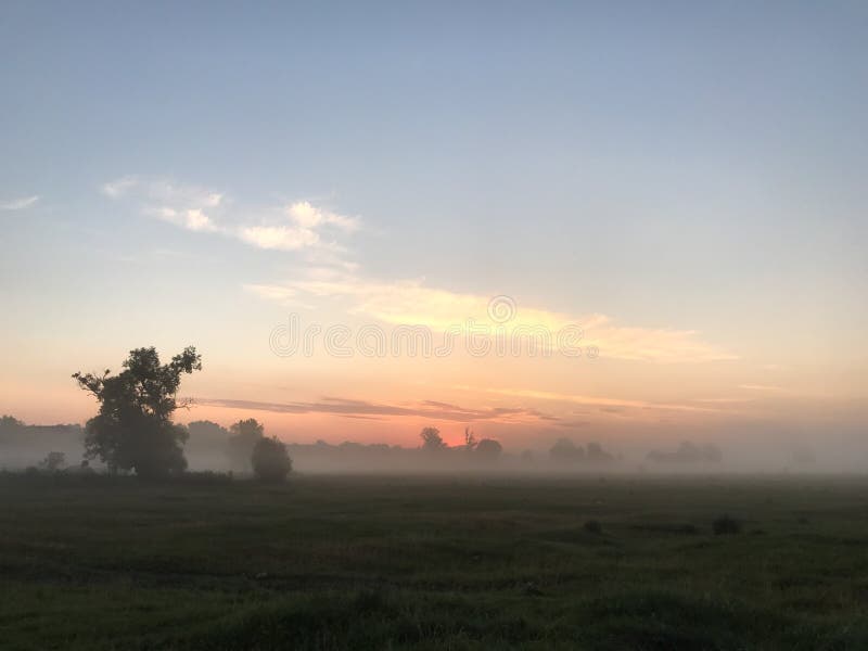 A rising of a new day stock image. Image of lonely, mist - 94702341