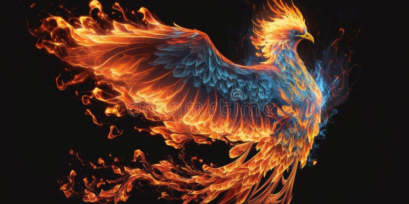 The Rising Phoenix with AI Generated. Stock Illustration - Illustration ...