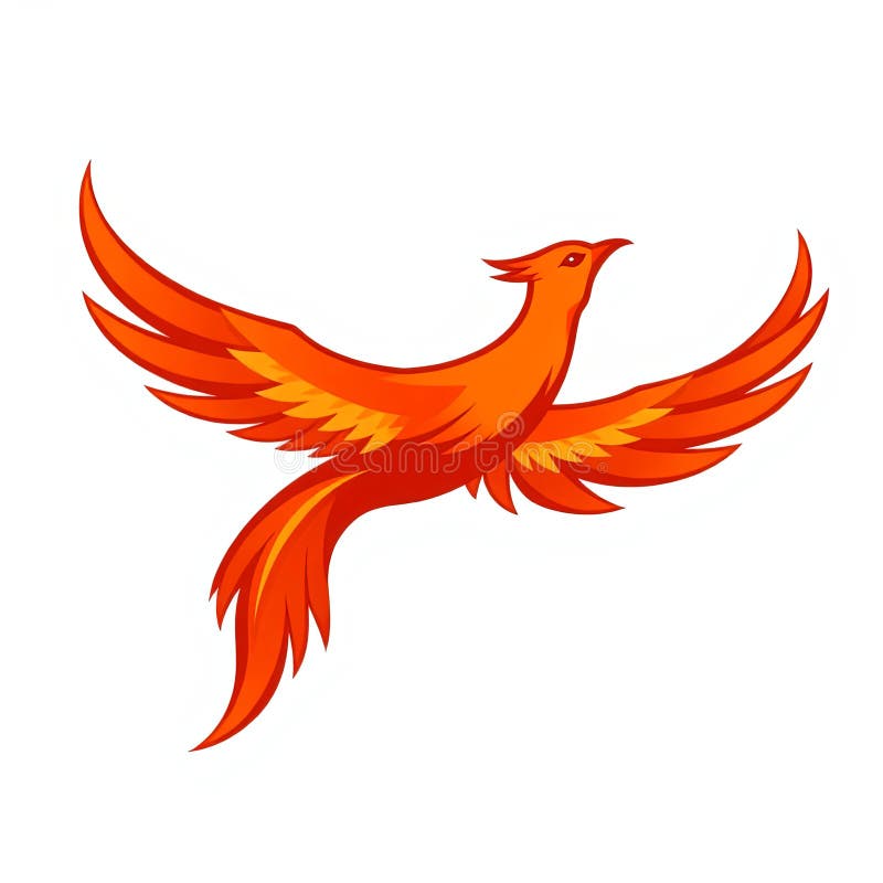 Rising Phoenix Illustration in Red Tones Stock Illustration ...