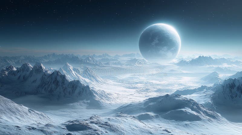 Rising Planet with Sun and Moon I Stock Illustration - Illustration of ...