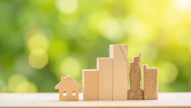 Rising Property Values Graph with House Icons Business Growth Nature ...