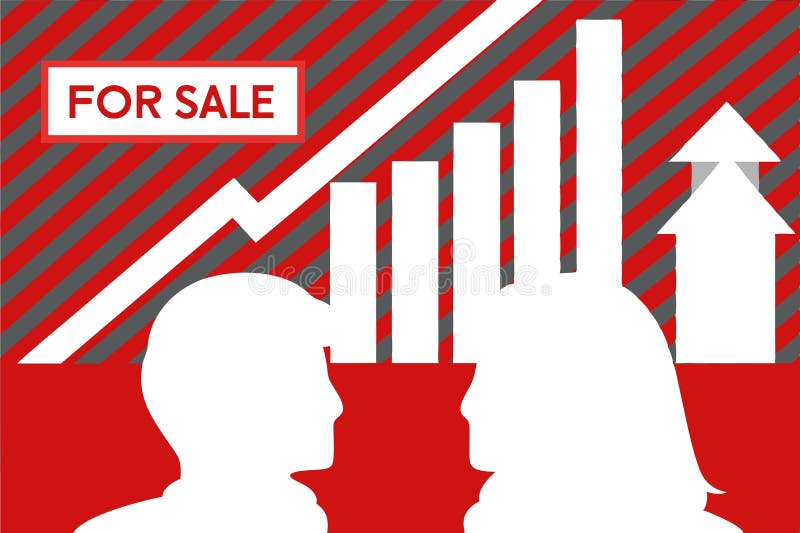 Rising Real Estate Prices. Growing Graph with Houses Stock Illustration ...