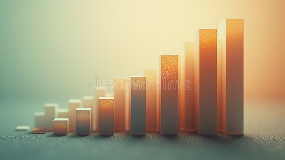 Rising Rectangular Bar Graph Illustration Stock Illustration ...