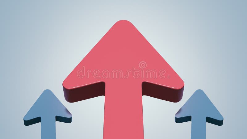 Rising Red Arrow, Progress Up, Winning, Goals, Achievement 3d Render ...