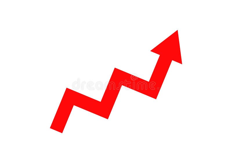 Rising Red Arrow Showing Upward Trend Stock Vector - Illustration of ...
