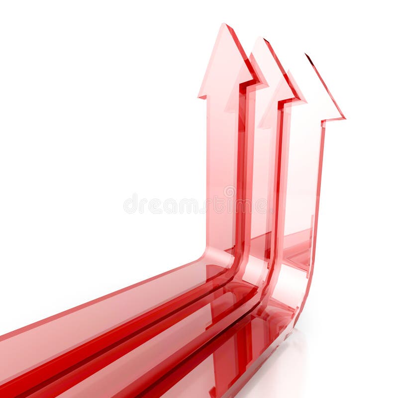 Rising Red Arrows on White Background Stock Illustration - Illustration ...