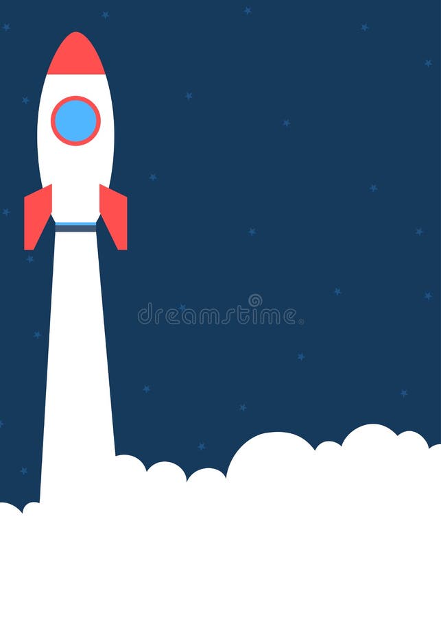 Rising Rocket Space Themed Poster Stock Vector - Illustration of ...