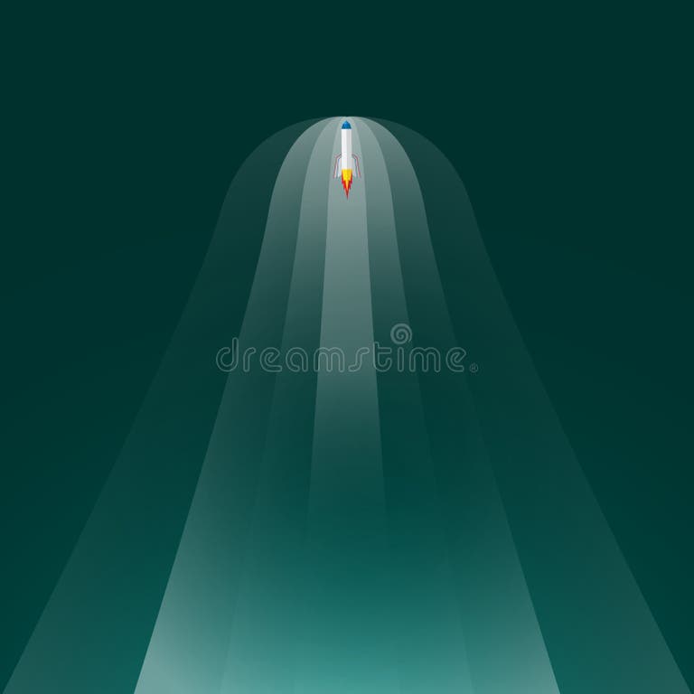 Rising rocket stock vector. Illustration of technology - 55482292