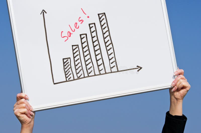 Rising sales graph stock image. Image of bars, raised - 44411809