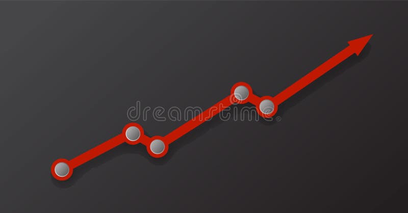 Rising Sales Graph in Red on Dark Background Stock Vector ...
