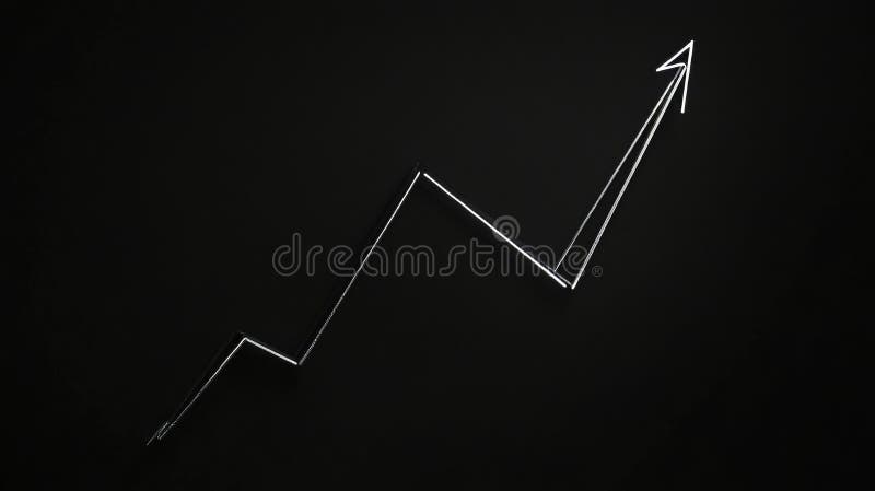 A Rising Silver Line Graph Against a Dark Backdrop, Symbolizing Growth ...