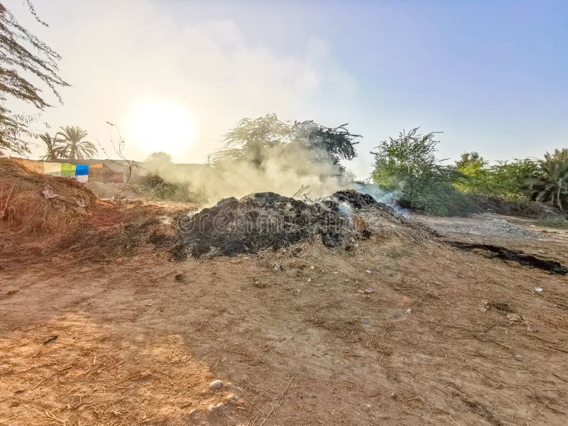 Rising Smoke Cause of Fire Burn Stock Photo - Image of flame, black ...