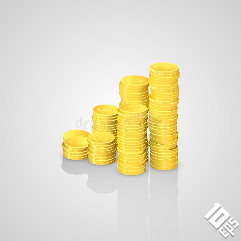 Rising stack of coins stock vector. Illustration of coin - 50094879