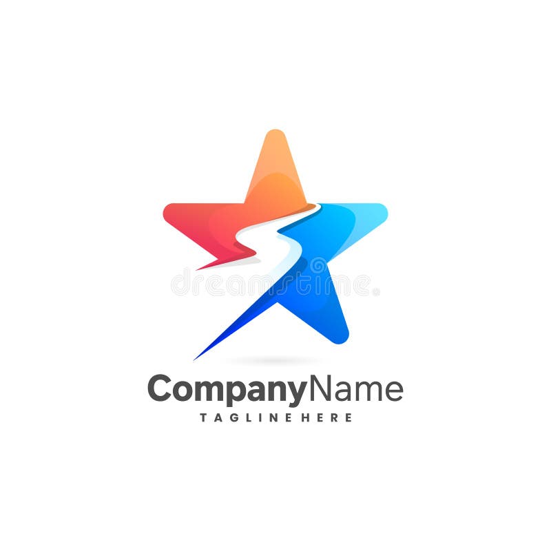 Star and Road Shape Logo Combination Concept Stock Vector ...