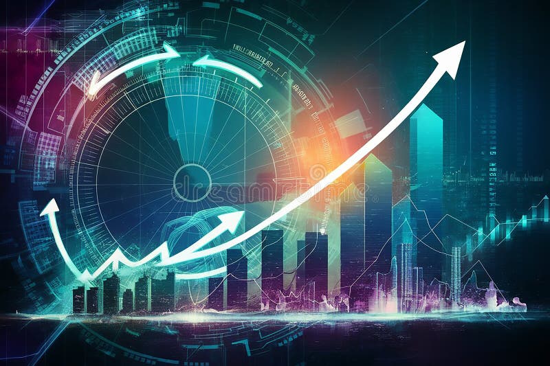Rising Stock Market Trading Chart Stock Illustration - Illustration of ...