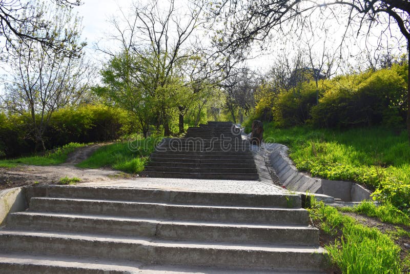 Rising Stone Stairs, Stone Steps, Stone Stairs. Stock Image - Image of ...
