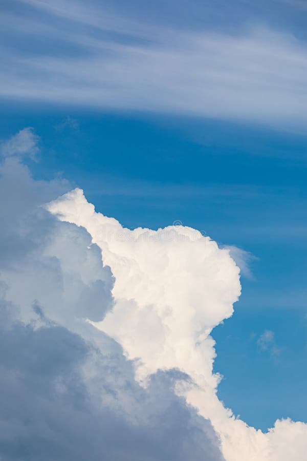 Rising Storm Cloud and Blue Sky in Sunshine Stock Image - Image of ...