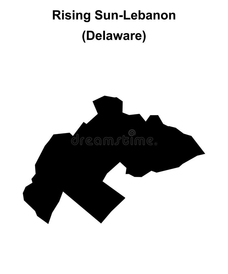 Rising Sun-Lebanon Outline Map Stock Illustration - Illustration of ...