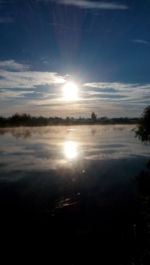 Rising sun stock image. Image of river, nature, rising - 93416183