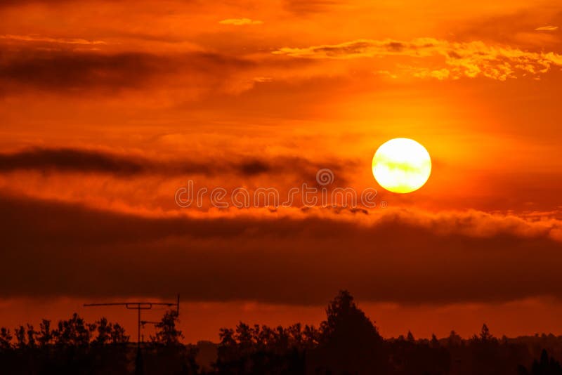 Rising sun in the morning. stock photo. Image of dramatic - 45574492