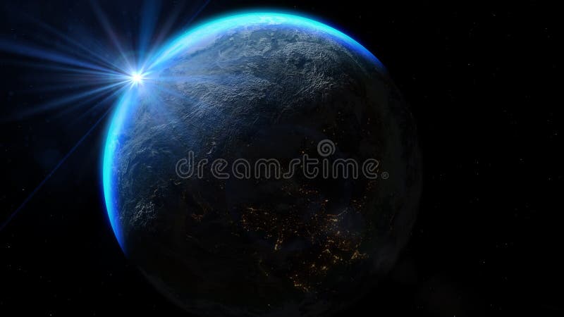 Rising Sun Over Earth. Elements of this Image Furnished by NASA Stock ...