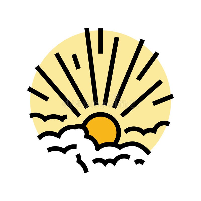 Rising Sun Progress Color Icon Vector Illustration Stock Vector ...