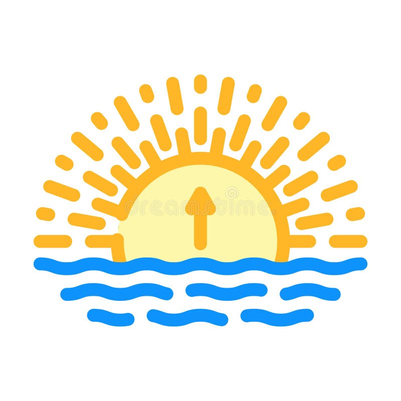 Rising Sun Progress Color Icon Vector Illustration Stock Illustration ...