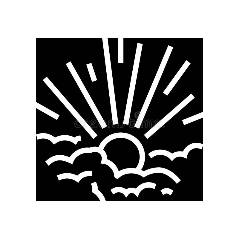 Rising Sun Progress Glyph Icon Vector Illustration Stock Illustration ...