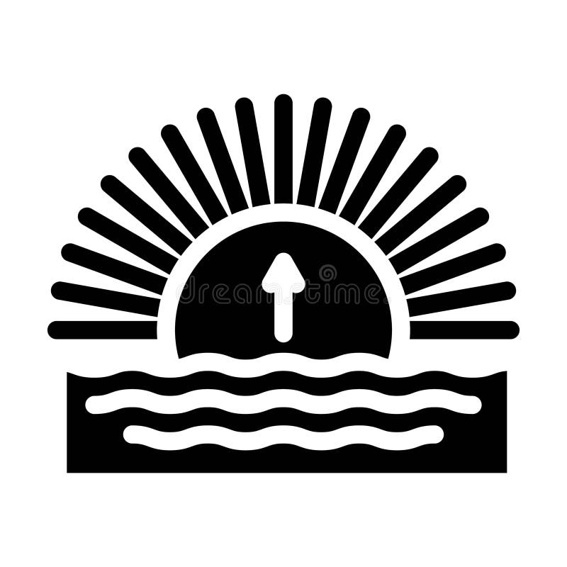 Rising Sun Progress Glyph Icon Vector Illustration Stock Illustration ...